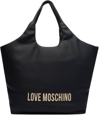 Love Moschino SAC PU GRS NOIR+HAMMERED LOGO, Noir, Taille unique