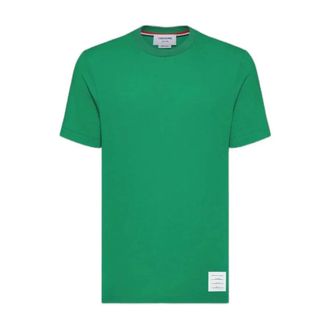 Thom Browne Homme, Tops, Vert, Taille: XL Classic Pique 4-Bar Tee