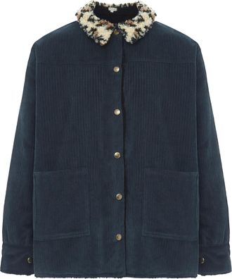 Marlot Paris Veste R&eacute;versible Coton Velours C&ocirc;tel&eacute; Brune - Collection Femme - Marlot Paris