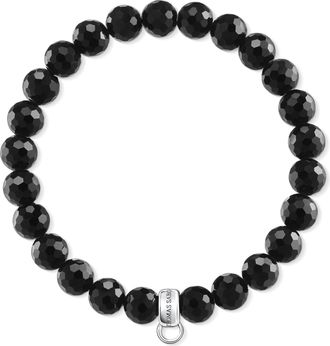 Thomas Sabo Thomas Sabo Damen Charm-Armband Schwarz Charm Club 925 Sterling Silber X0220-840-11