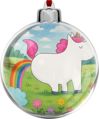 Mr. & Mrs. Panda weihnachtsanh&auml;nger Einhorn Pupsen Design - Geschenk, Weihnachtskugel, Unicorn, Plastik, Pups, christbaumkugeln, christbaumkugel, weihnachtskugeln, Reg