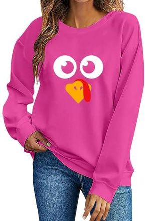 Generic Veste de fitness décontractée à manches longues et col rond pour femme - Doux et confortable - Coupe ample - Pour un usage quotidien, Sweat-shirt surd