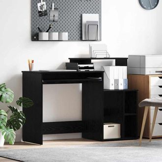 vidaXL Bureau avec Rangement Ch&ecirc;ne noir 120.5 x 44 x 88.5 cm Vidaxl