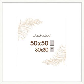 Wackadoo Bilderrahmen quadratisch 50x50 Wei&szlig; Fotowand Fotorahmen mit Glasscheibe FSC Holz Picture frame
