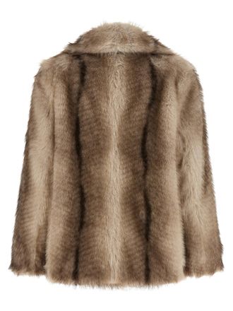 Nude Faux Fur Coat - Beige