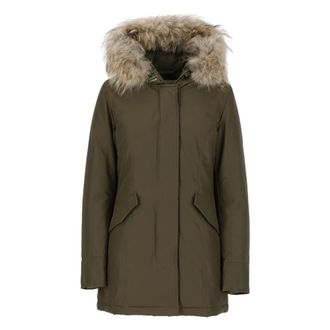 Woolrich Tech Fabric Parka mit abnehmbarer Kapuze - - Jackets - Damen - Gr&uuml;n - 2XL