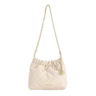 Generic Sac &agrave; bandouli&egrave;re matelass&eacute;, sac &agrave; bandouli&egrave;re tendance pour femme avec fil brod&eacute; en polyur&eacute;thane, blanc, 23.0*10.0*18.0
