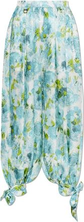 Chlo&eacute; Femme, Pantalons, Vert, Taille: 36 FR Pantalon ample en soie