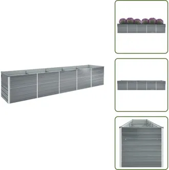 vidaXL Vidaxl - Lit sur&eacute;lev&eacute; de jardin Acier galvanis&eacute; 400x80x45 cm Gris - Jardini&egrave;re - Pot De Fleurs Ext&eacute;rieur - Bac &agrave; Plantation - Jardin Vertical