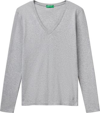 Benetton Damen M/L 3ga2e4245 T-Shirt, Grau 501, X-Small