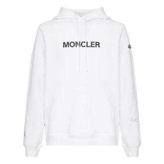 Moncler Homme, Sweatshirts et sweats à capuche, Blanc, Taille: M Pull Blanc avec Capuche et Poches