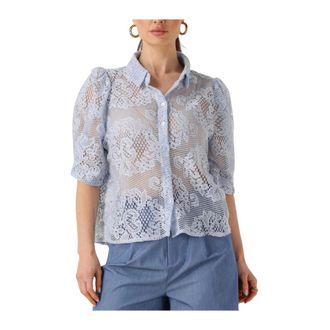 Lollys Laundry Bonoll Shirt SS - - Blouses & Shirts - Damen - Blau - XS
