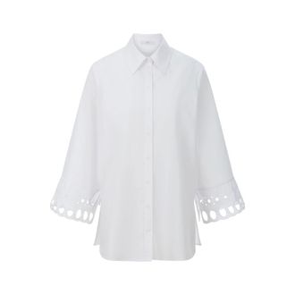 Riani Femme, Blouses et Chemises, Blanc, Taille: 44 FR Blouse &agrave; Motif Perfor&eacute;