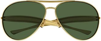 Bottega Veneta Lunettes de soleil aviateur Sardine - unisex - Accessoires - Jaune - Taille: 64 MM