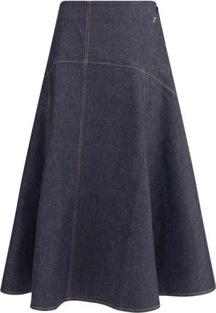 Jacquemus Femme, Jupes, Bleu, Taille: W27 Denim Midi Skirt