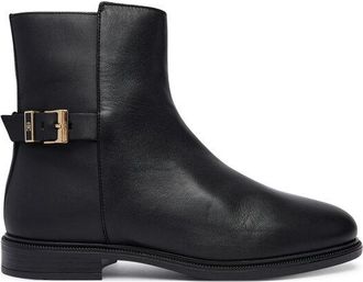 Tommy Hilfiger Stiefeletten Th Buckle Leather Ankle Boot FW0FW09486 Schwarz