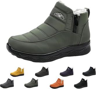 Generic Dritnow Chaussures de neige chaudes pour femme Doublure chaude Confortable Chaussures dhiver imperméables et antidérapantes, Vert, 44 EU