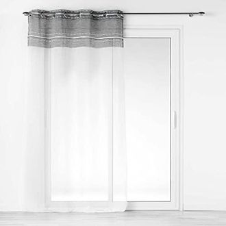 Douceur d'Intérieur Aloria Top Vorhang mit Ösen, sandgestrahlt, 140 x 280 cm, Leinenoptik, gewebt