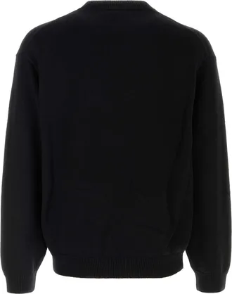 Kenzo Mens Black Wool Blend Sweater Exterior: Cotton Maglieria