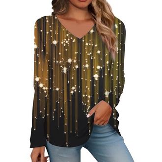 Generic Sweatshirt Brillantes Femmes Casual Haut &Agrave; Brillantes &Agrave; Sequins Tee-Shirt Chemise Top Manches Longues Oversize Costume Brillante Performance Party Coc