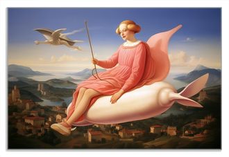 Wallario Frühstücksbrettchen aus Glas, Glasunterlage, Glasbrettchen Luftige Reise, Größe 20 x 30 cm, Sicherheitsglas