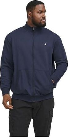 Jack & Jones Jack & Jones Sweat-Shirt à Fermeture éclair pour Homme - Couleur Unie - avec Fermeture éclair, Bleu foncé, 6XL