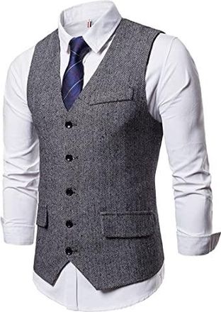 ORANDESIGNE Gilet Homme Classique Gilet Mariage Soirée Slim Fit Gilet de Costume pour Homme Gilet Costume sans Manche Multicolore Veste Business Mariage Elégant C