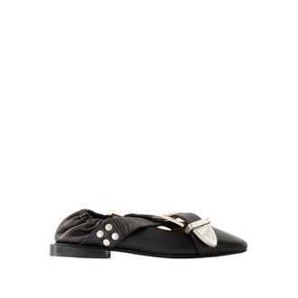 Toga Archives Femme, Chaussures, Noir, Taille: 41 EU Ballerines en Cuir Noir