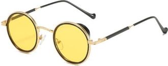 Generic Lunettes De Soleil Polarisées À Monture Ronde For Homme Et Femme, Idéales For La Conduite, La Photographie, Les Fêtes Et Les Vacances(Yellow)