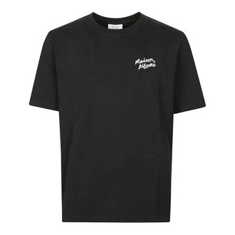 Maison Kitsun&eacute; Homme, Tops, Noir, Taille: S T-Shirt Confort Handwriting