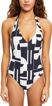 Esprit Damen Cube Beach uw.Swimsuit Badeanzug, Black 3, 42 D