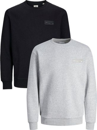 Jack & Jones Sweatshirt POPS SWEAT CREW NECK Sweatpullover Casual Basic Shirt Unifarben Baumwollmischung