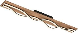 Briloner LED Deckenlampe Vintage mit Wellenform, warmweißes Licht, Holzbasis, LED Deckenleuchte, Lampe, Wohnzimmerlampe, Schlafzimmerlampe, Küchenlampe, Decken