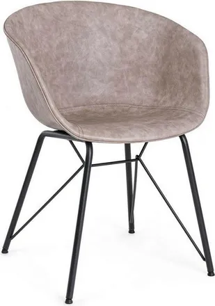 BIZZOTTO Bizzotto - Chaise Warhol vintage simili cuir beige 59 x 54,5 x 80 cm