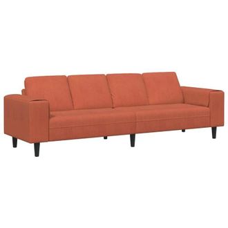 vidaXL Stoffsofa mit Kissen Rot-Orange Cordstoff vidaXL