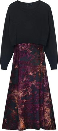 Desigual Womens Woman Knit Long Sleeve Dress, Material FINISHES, Small