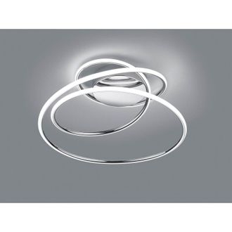Reality Led Deckenleuchte bologna Ringe Metall Chrom mit 3 Stufen Dimmer, &oslash; 50cm