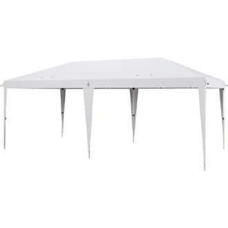 OUTSUNNY Tonnelle barnum de jardin pop-up pliant 5,85L x 2,95l x 2,7H m sac inclus acier &eacute;poxy oxford haute densit&eacute; blanc