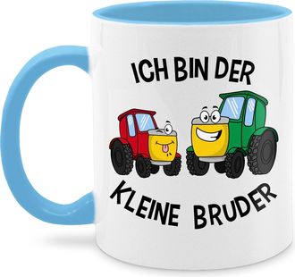 Shirtracer Tasse Tassen 325ml - Kleiner - Ich bin der kleine Bruder Traktor - 325 ml - Hellblau - little brother brüder bro landwirtschaft geschenk geschwisterli