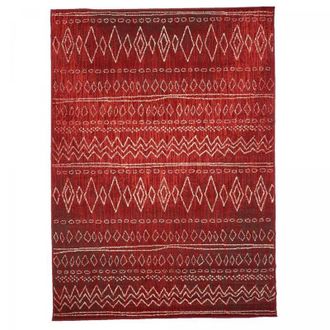 Un amour de tapis Tapis berb&egrave;re motifs tribaux 140x200 rouge LYN1 BERBI