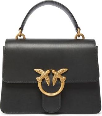 Pinko Love One Top Handle Mini Light, Sac Femmes, Z99q Noir-Antique Gold, Taille Unique