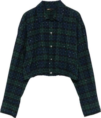 Maje Karohemd mit Strass - Blau