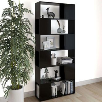vidaXL vidaXL Biblioth&egrave;que S&eacute;parateur de pi&egrave;ce Noir Bois ding&eacute;nierie