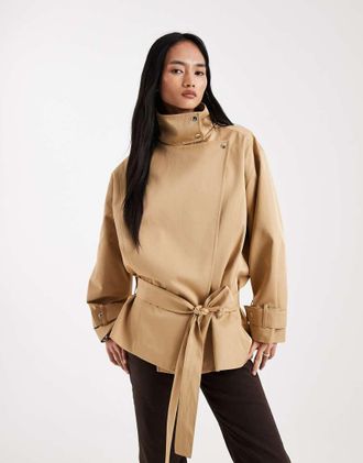 Asos Jacke mit Stehkragen und tiefer Taille-Neutral