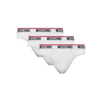 Moschino Homme, Sous-v&ecirc;tements, Blanc, Taille: L Logo Band set of 3 briefs