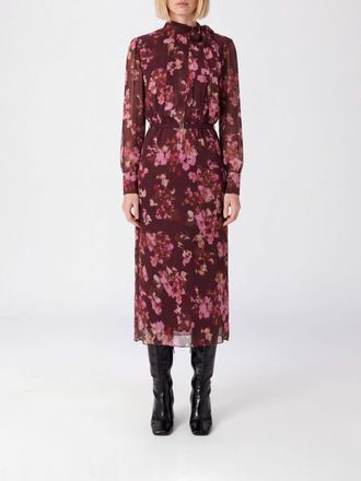 Nissa Robe midi fourreau en viscose &agrave; imprim&eacute; floral et col lavalli&egrave;re