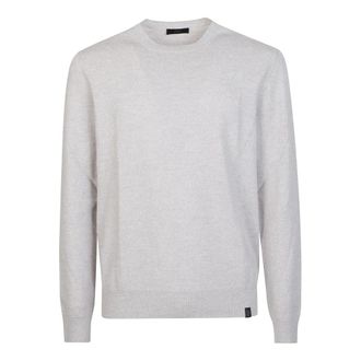 Fay Rundhalspullover - - Knitwear - Herren - Grau - M