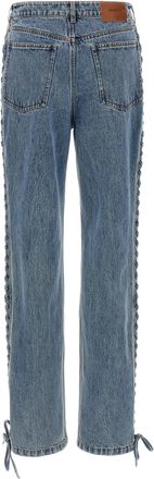Rotate Laced Straight Leg Jeans - Blue