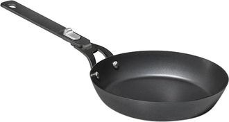 Oxo Bratpfanne f&uuml;r den Au&szlig;enbereich, vorgebrannter Karbonstahl, 20,3 cm, abnehmbarer Griff f&uuml;r einfache Lagerung, Innenbereich, antihaftbeschichtet, induk