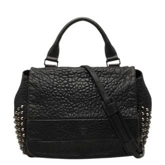 MCM Pre-owned Studs Leather 2way Bag - - Pre-owned - Damen - Schwarzk - ONE SIZE